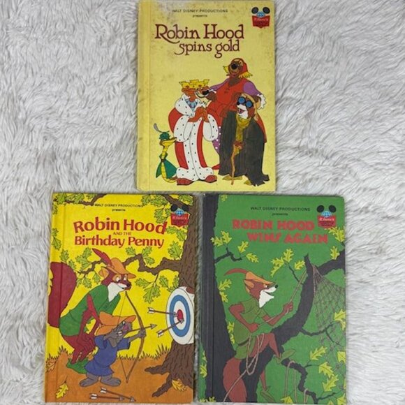 Walt Disney | Other | Vintage Set Of 3 Disney Robin Hood Childrens ...